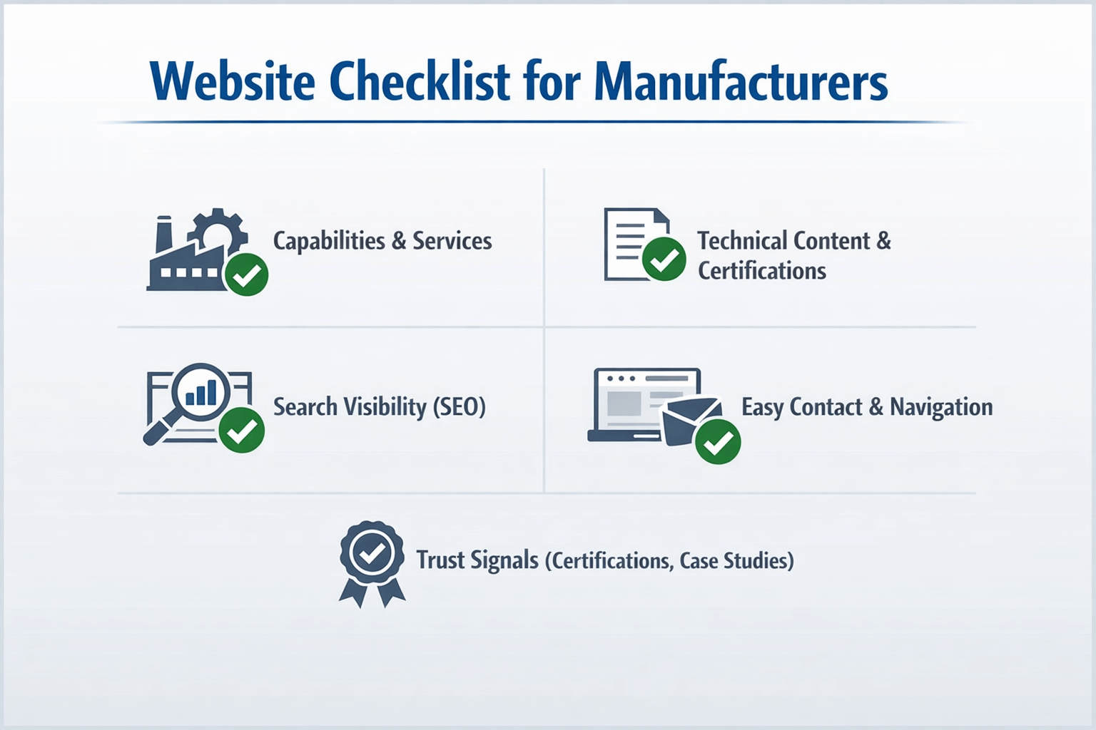 A Practical Website Checklist for Manufacturers | VizBiz Solutions